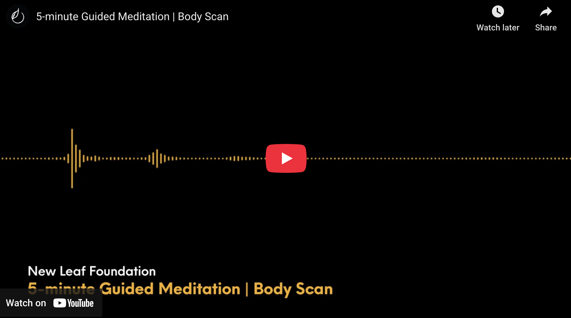 5-minute Guided Meditation | Body Scan — New Leaf Foundation